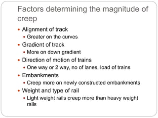 Rails, Types, Joints, Creep, Failure of Rails and Welding of Rails | PPTX