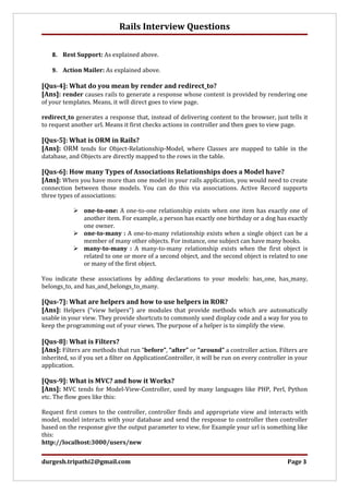 Rails interview questions | PDF