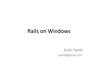 Rails on windows | PPTX
