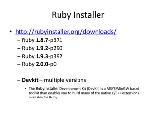 Rails on windows | PPT