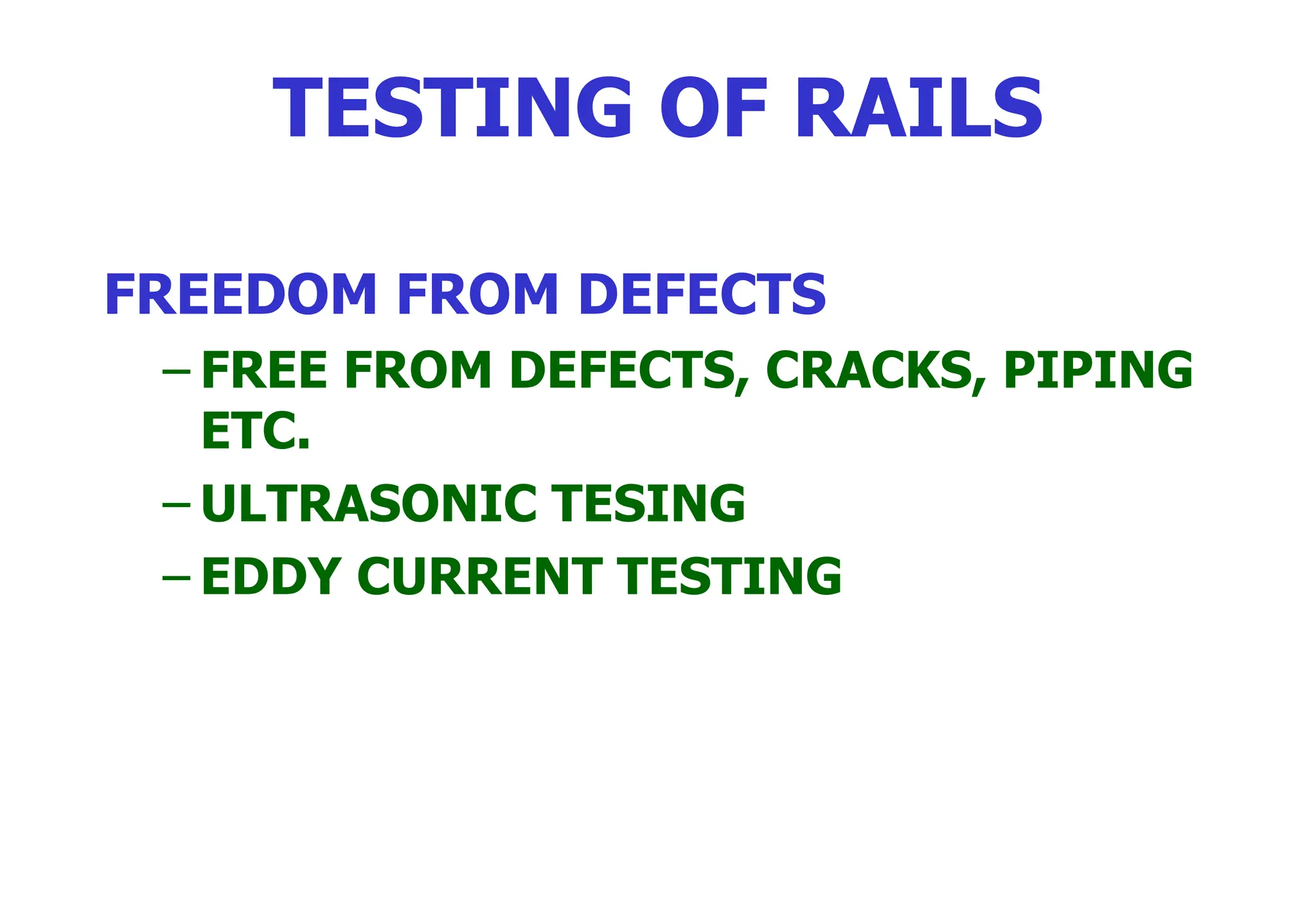 Rail Specification s & Corrosion of rails .ppt | Chemistry | Science