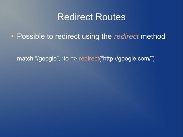 Rails training presentation routing | PPT Rails training presentation routing | PPT