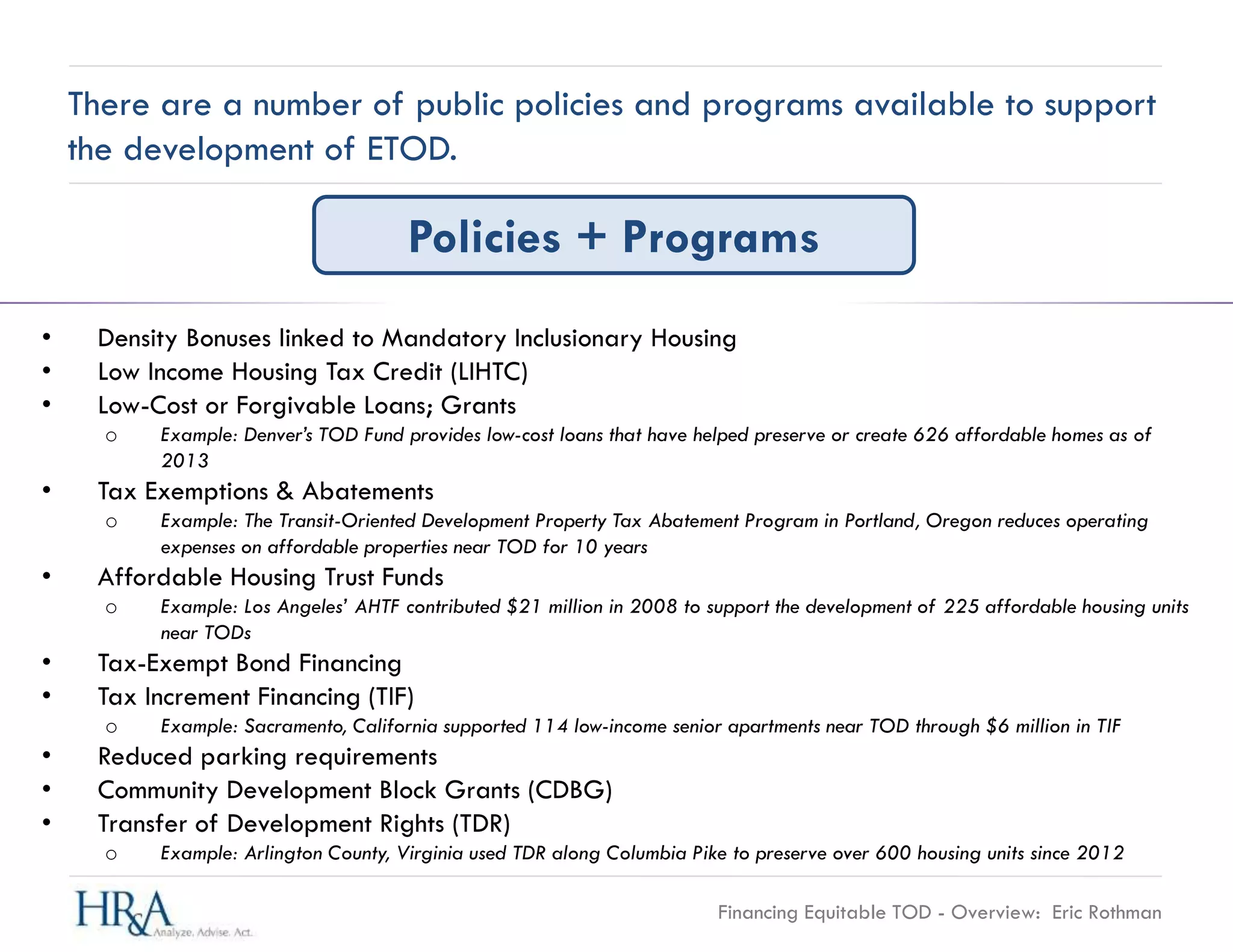 Financing Equitable Transit-Oriented Development | PPTX