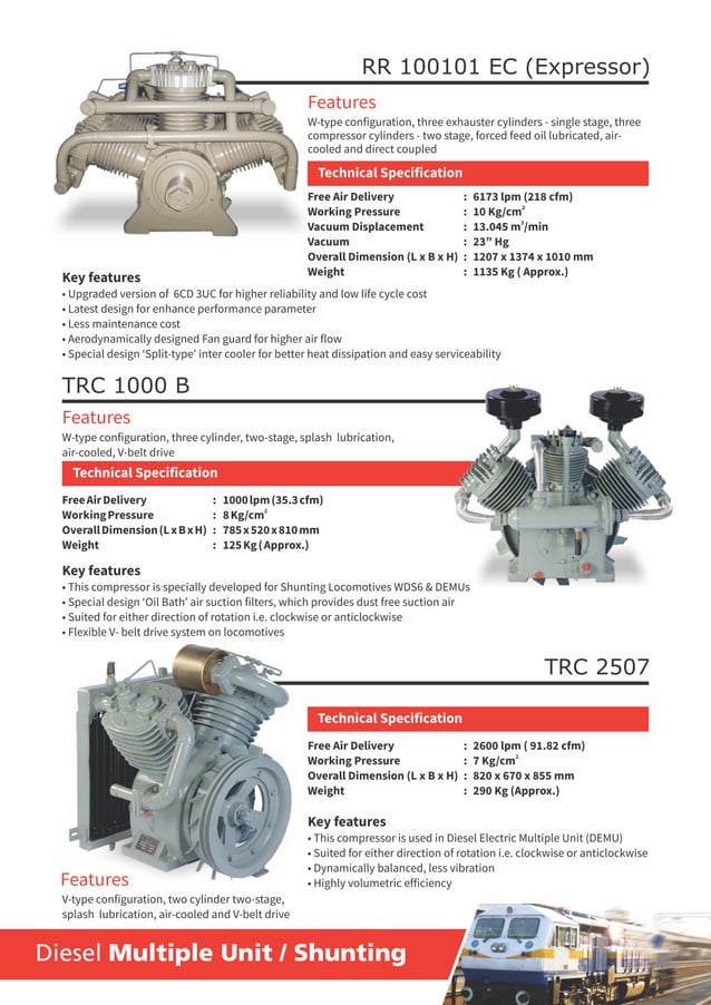 Railway Air Compressor | Electric & Diesel Locomotive | ELGi | PDF
