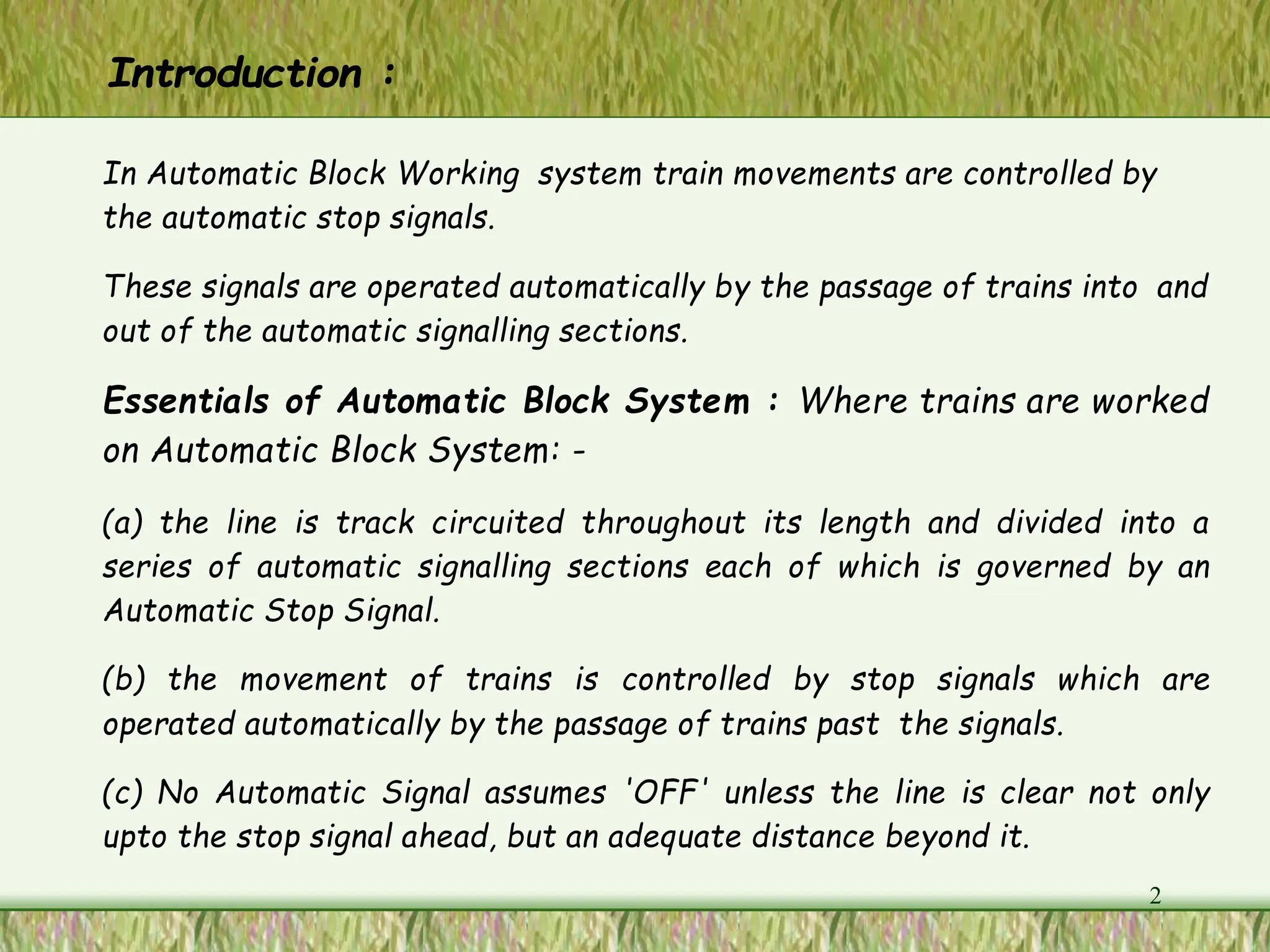 Railway Automatic block signaling with Automatic Sectionsppt | PPT