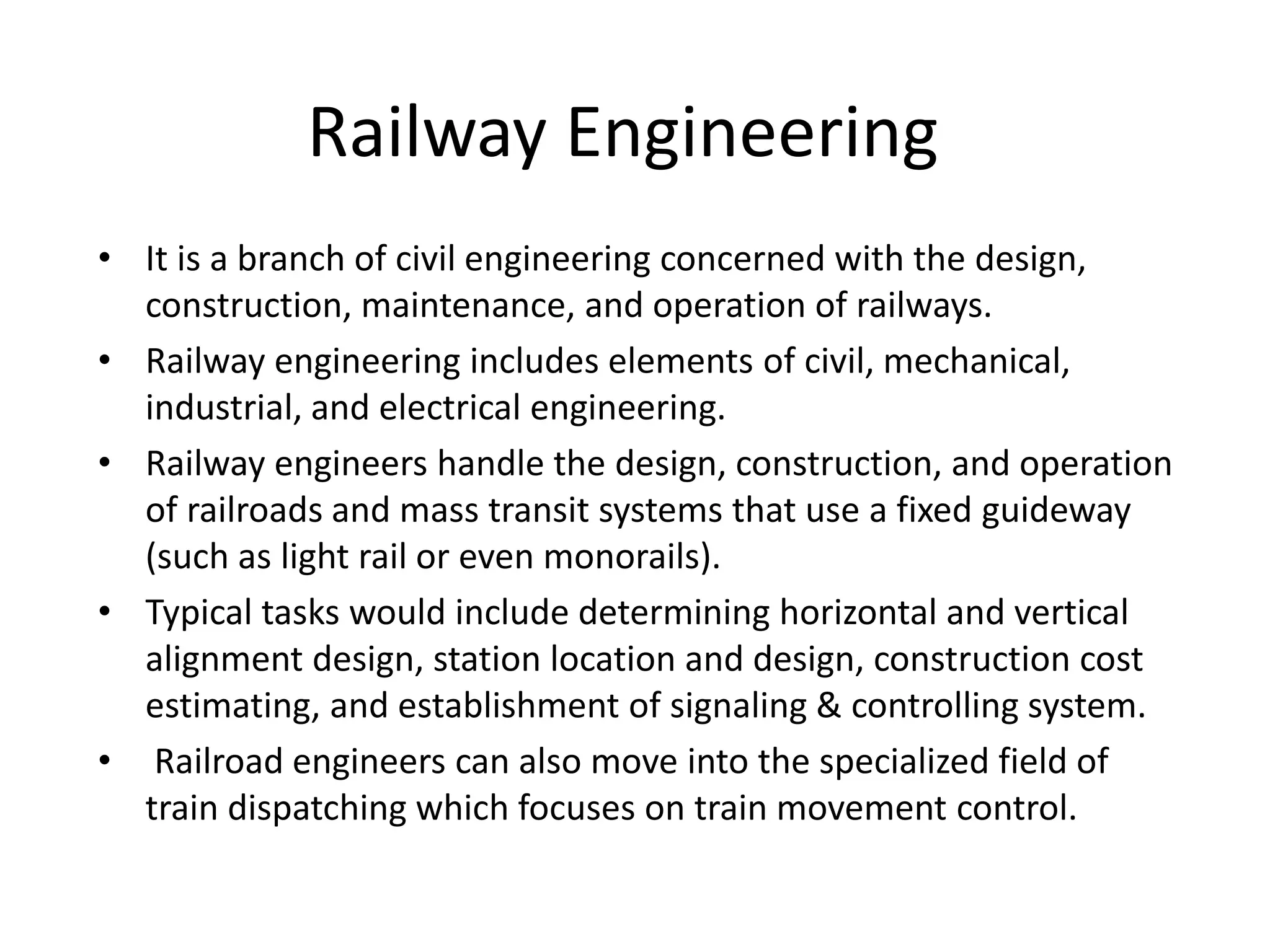 Railway engineering | PPTX