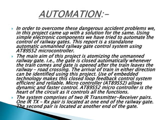 Simple Railway gate automation | PPT