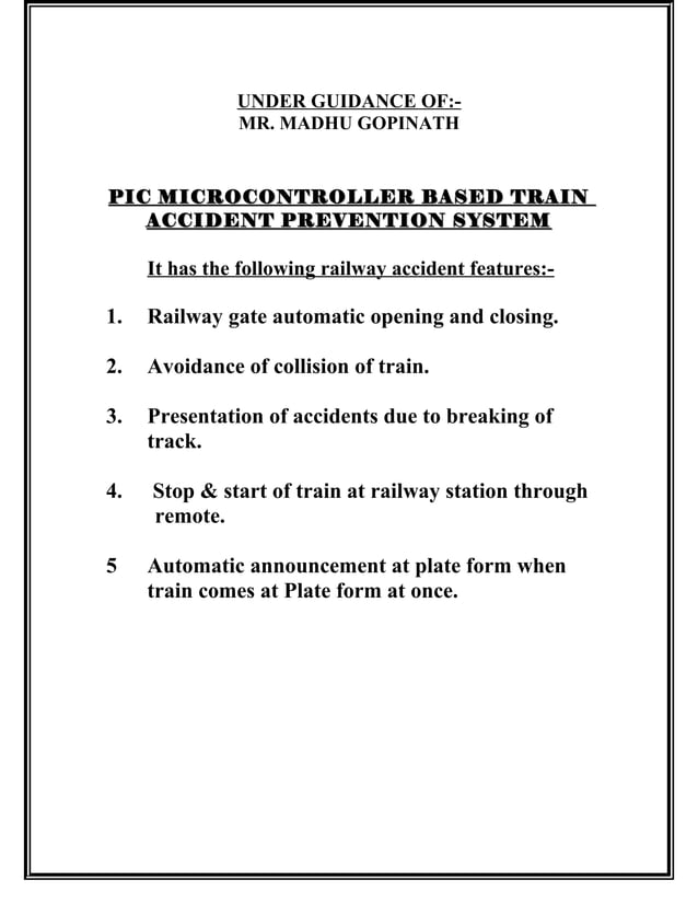Railway gate cct project report-Diploma Project | PDF
