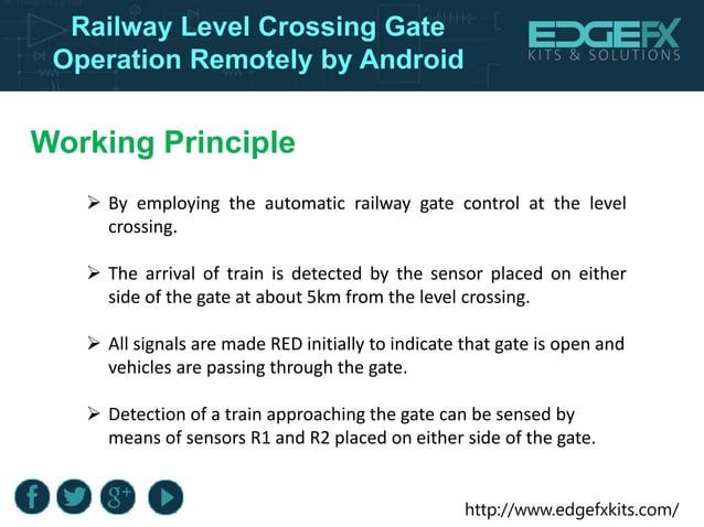 Railway level crossing gate operation remotely by android | PPTX