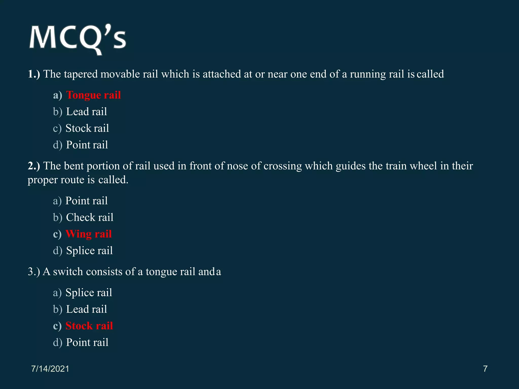 Railway points, crossings and components | PPTX