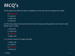 Railway points, crossings and components | PPTX