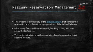 Railway reservation system | PPTX