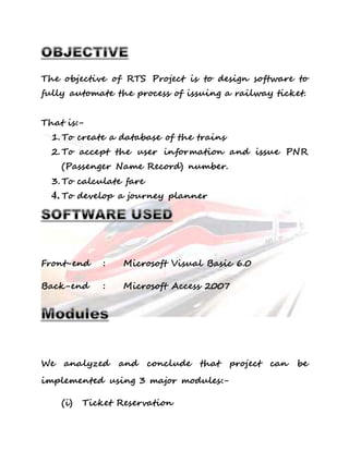 Railway reservation(c++ project) | DOCX