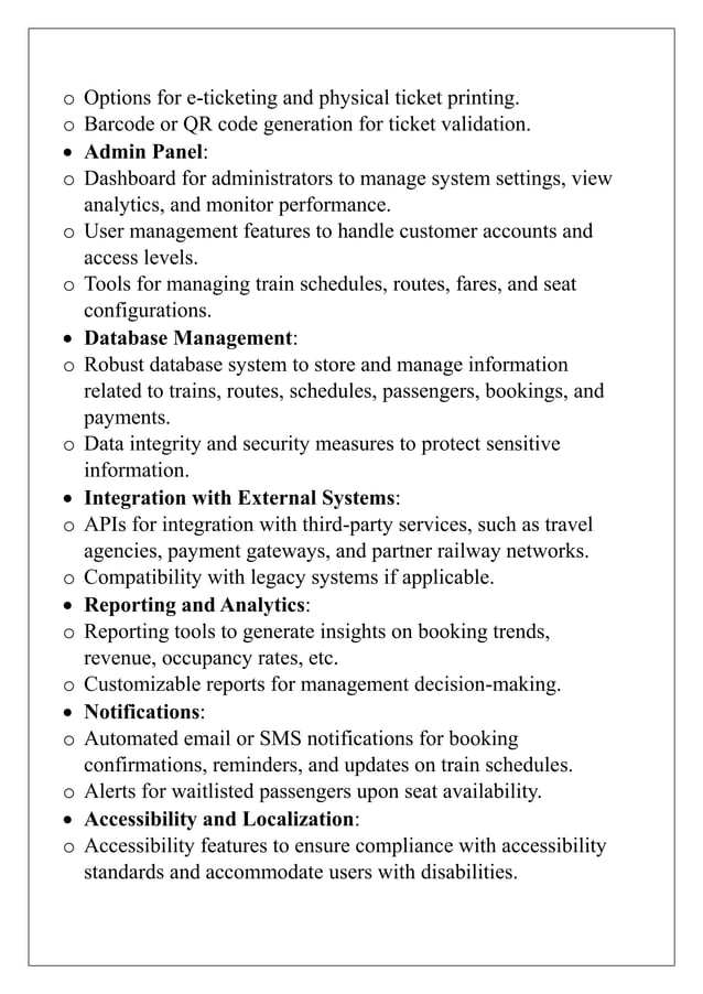RAILWAY RESERVATION SYSTEM OOSE PROJECT.docx | Web Development | Internet