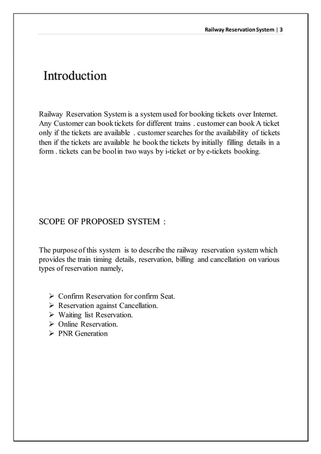 ER diagrams for Railway reservation system | DOCX | Rail Travel ...