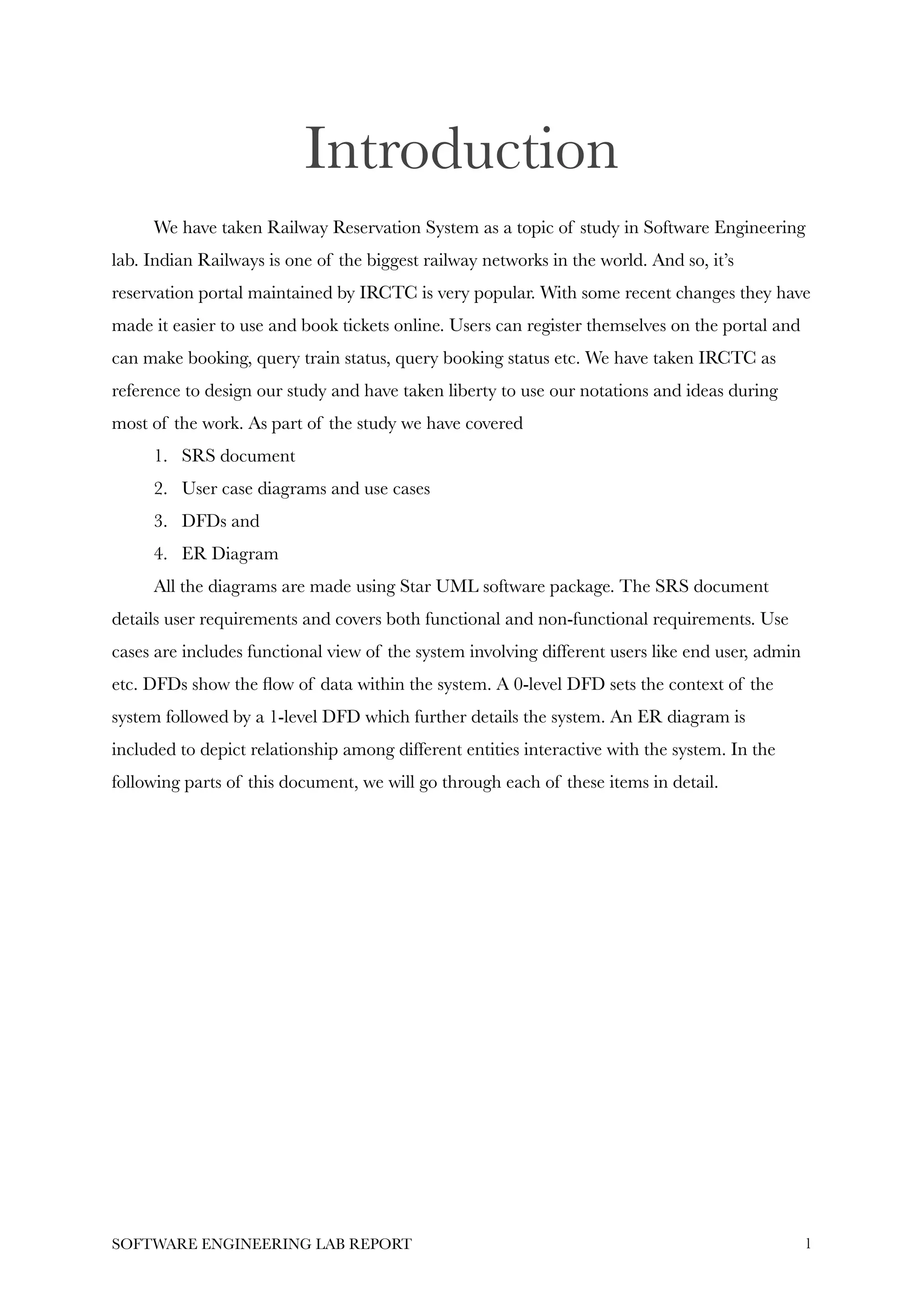 Railway Reservation System - Software Engineering | PDF