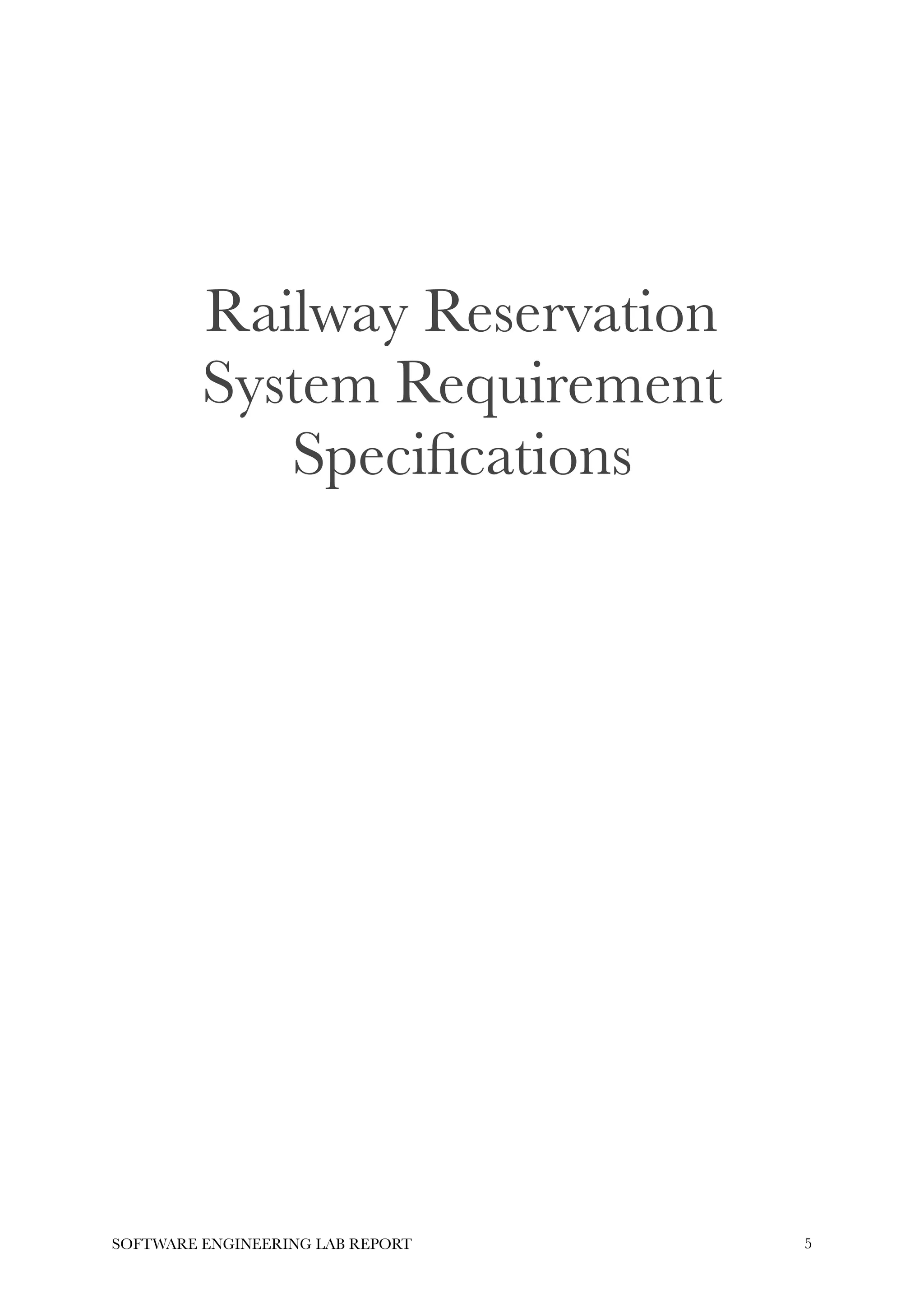 Railway Reservation System - Software Engineering | PDF