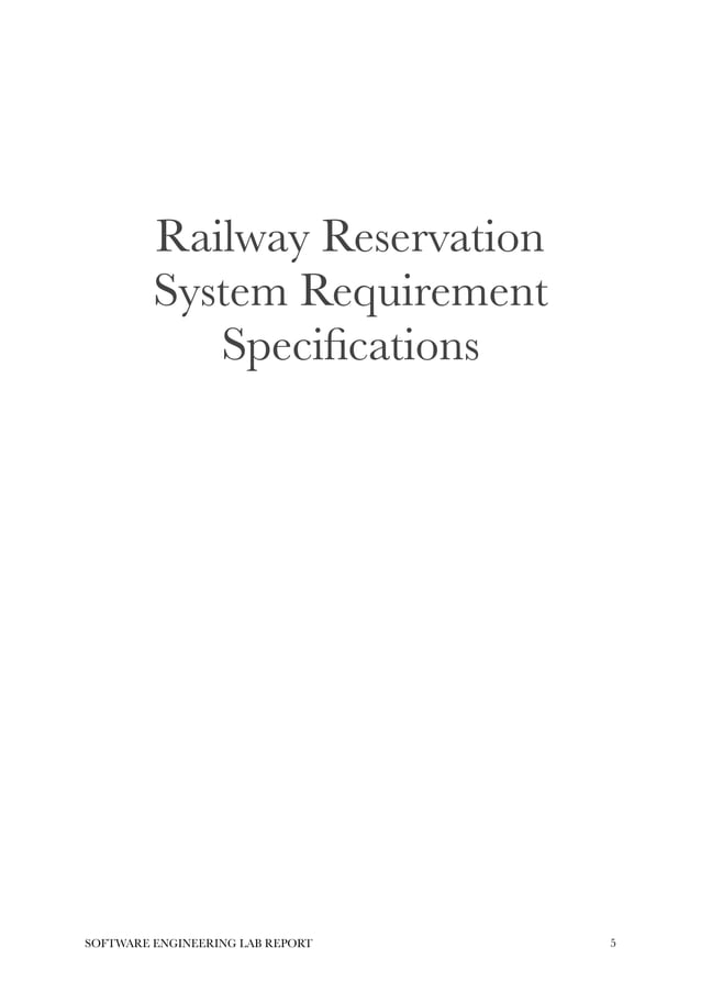 Railway Reservation System - Software Engineering | PDF | Operating ...