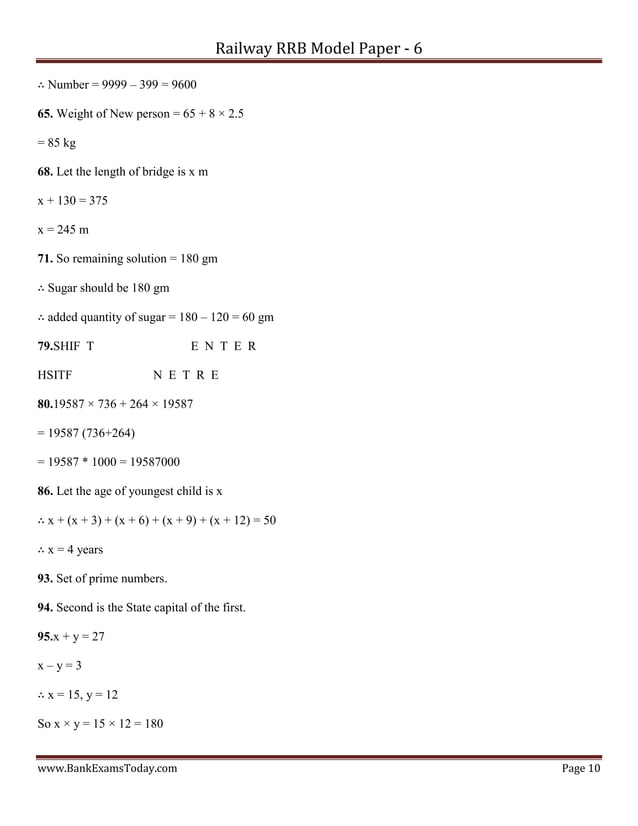 Railway RRB Model Paper | PDF | Chemistry | Science