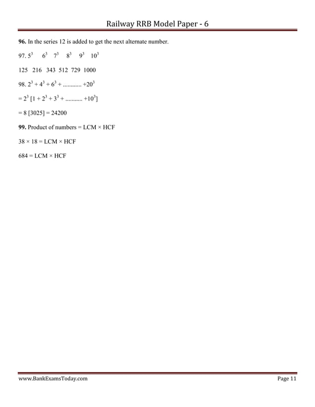 Railway RRB Model Paper | PDF | Chemistry | Science