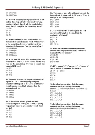 Railway RRB Model Paper | PDF | Chemistry | Science
