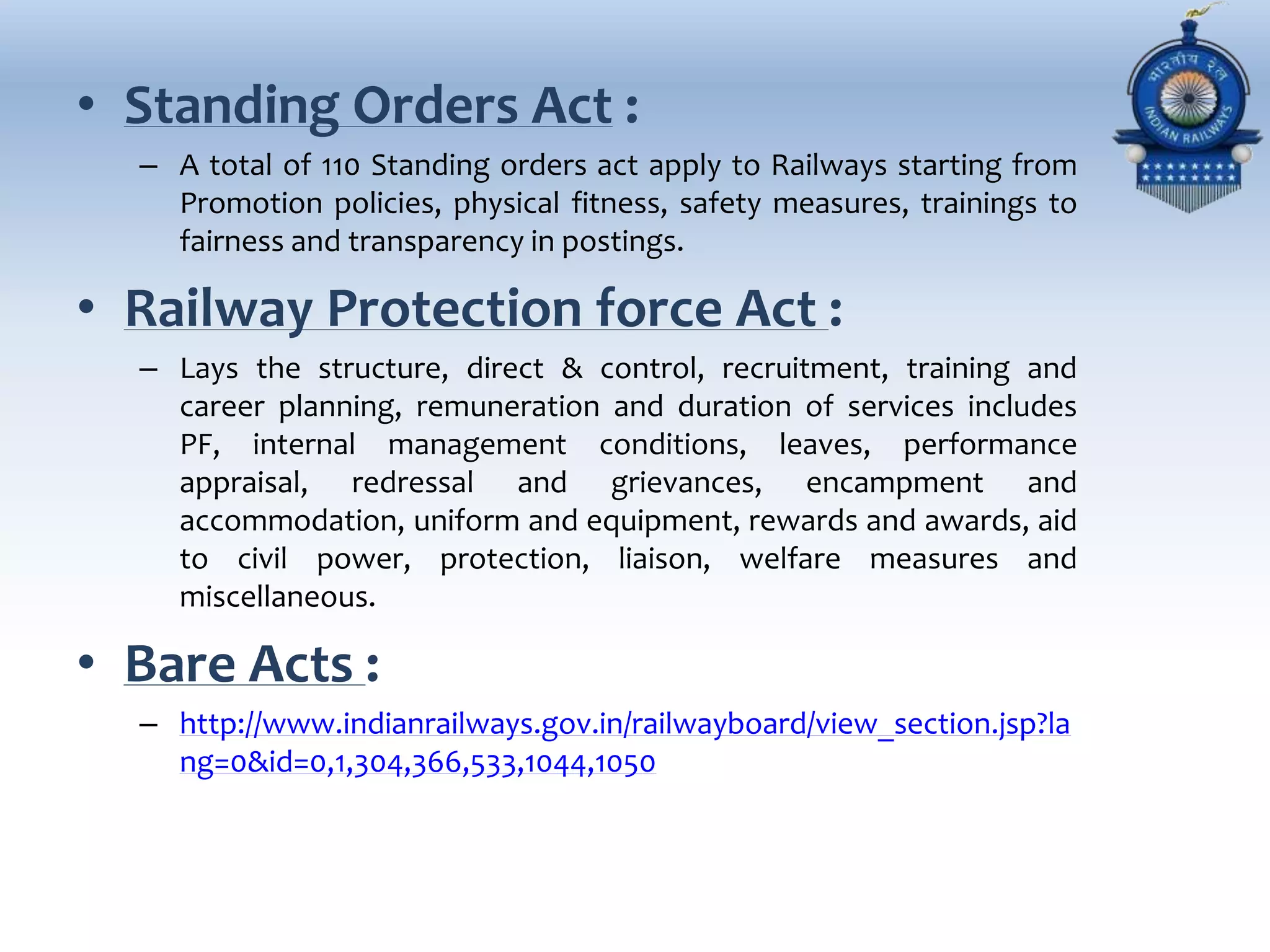Emplouyment laws and Benefits at Indian Railways | PPTX