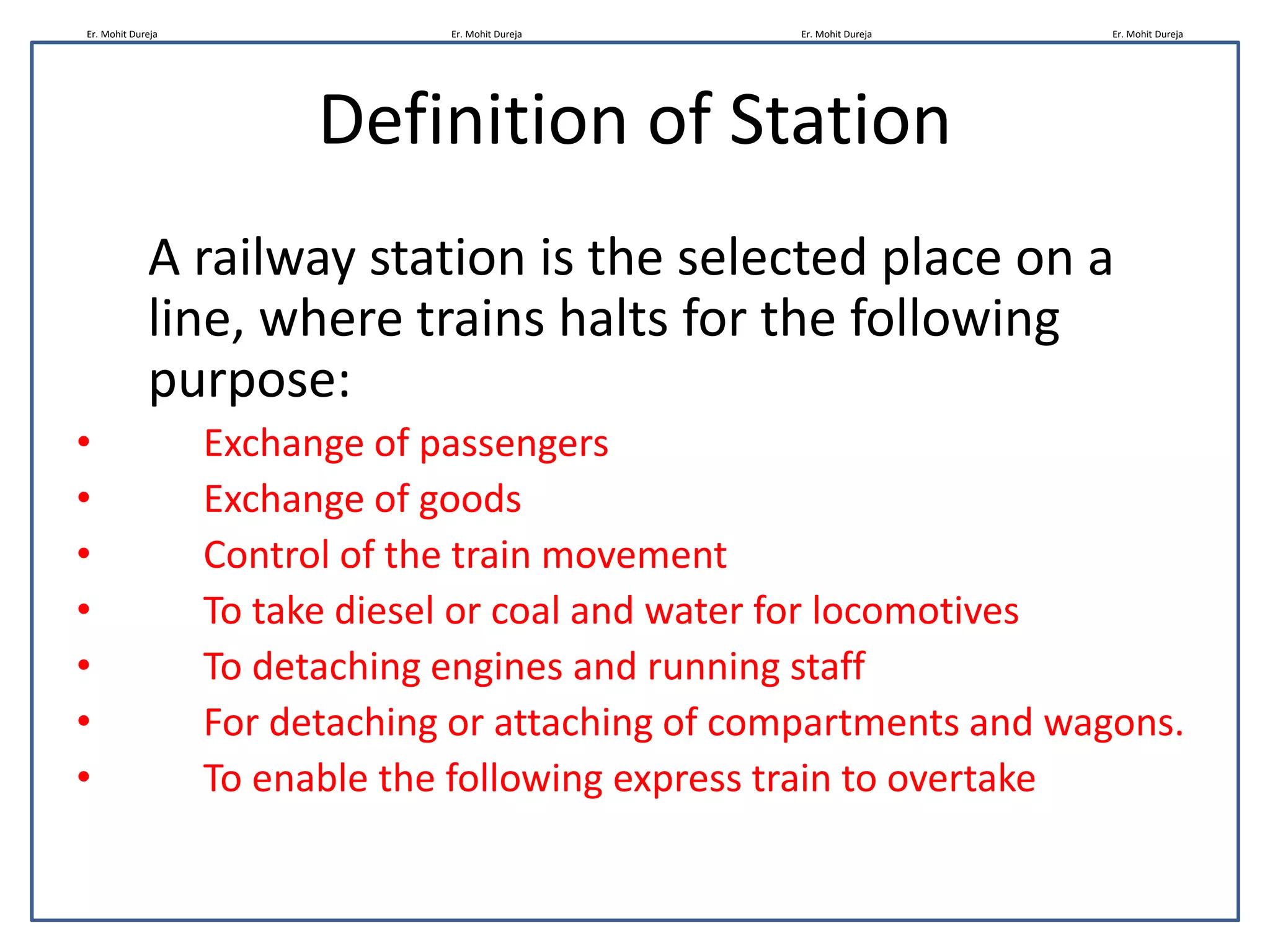 Railways stations classification | PPTX