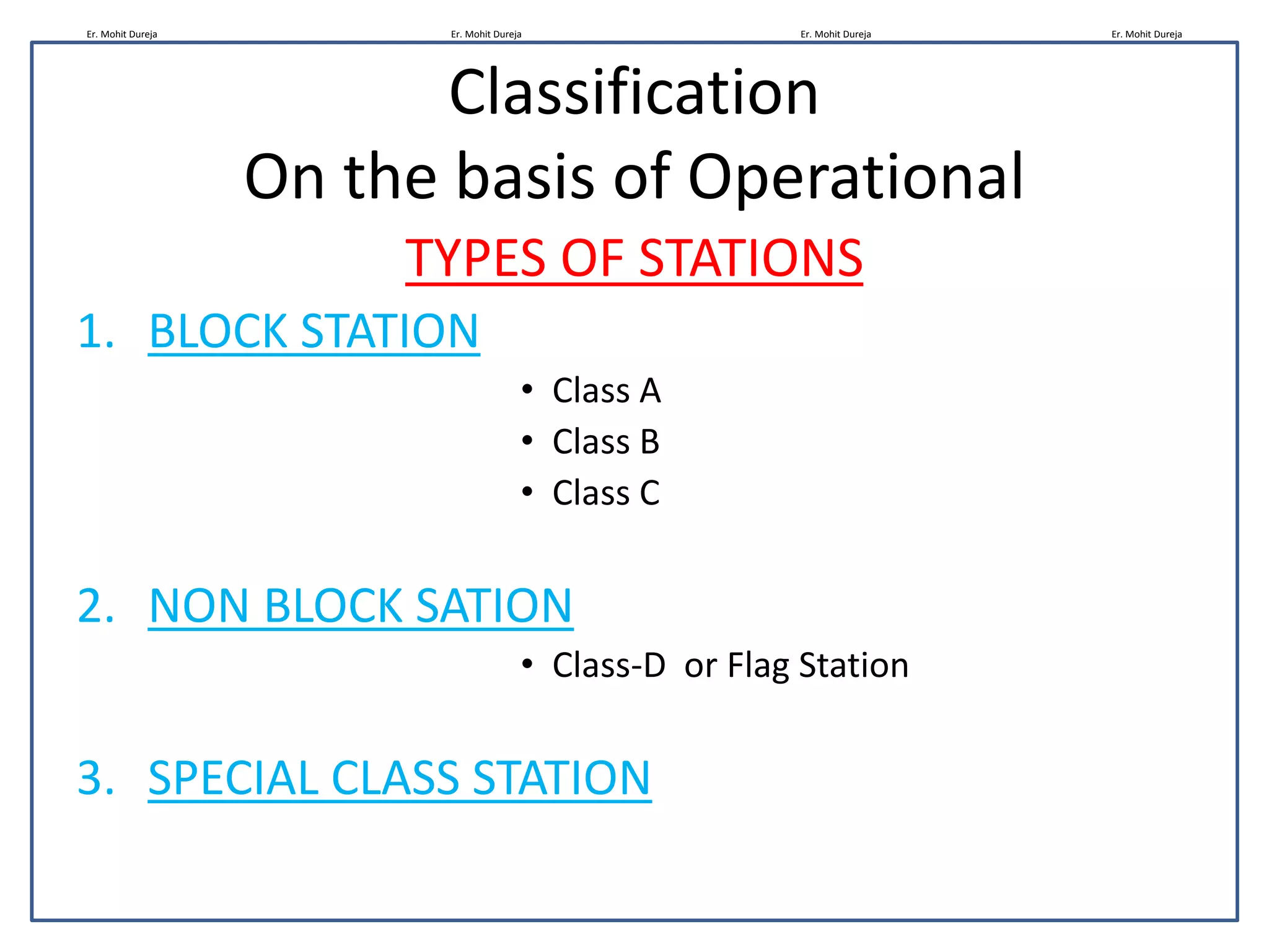 Railways stations classification | PPTX