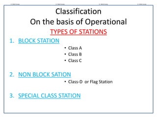 Railways stations classification | PPTX