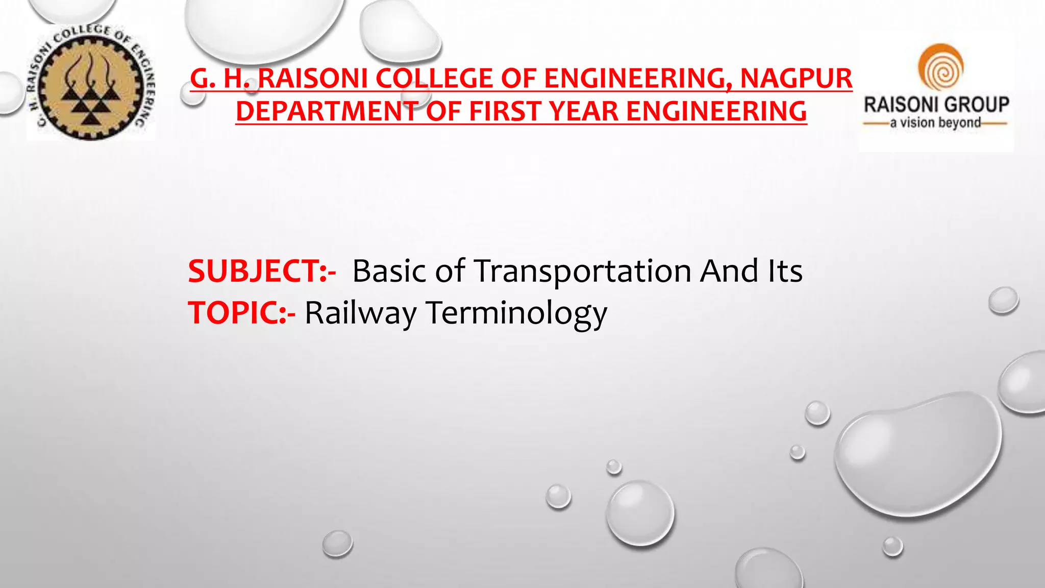 Railway terminology | PPTX