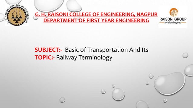 Railway terminology | PPTX | Rail Travel | Travel Type