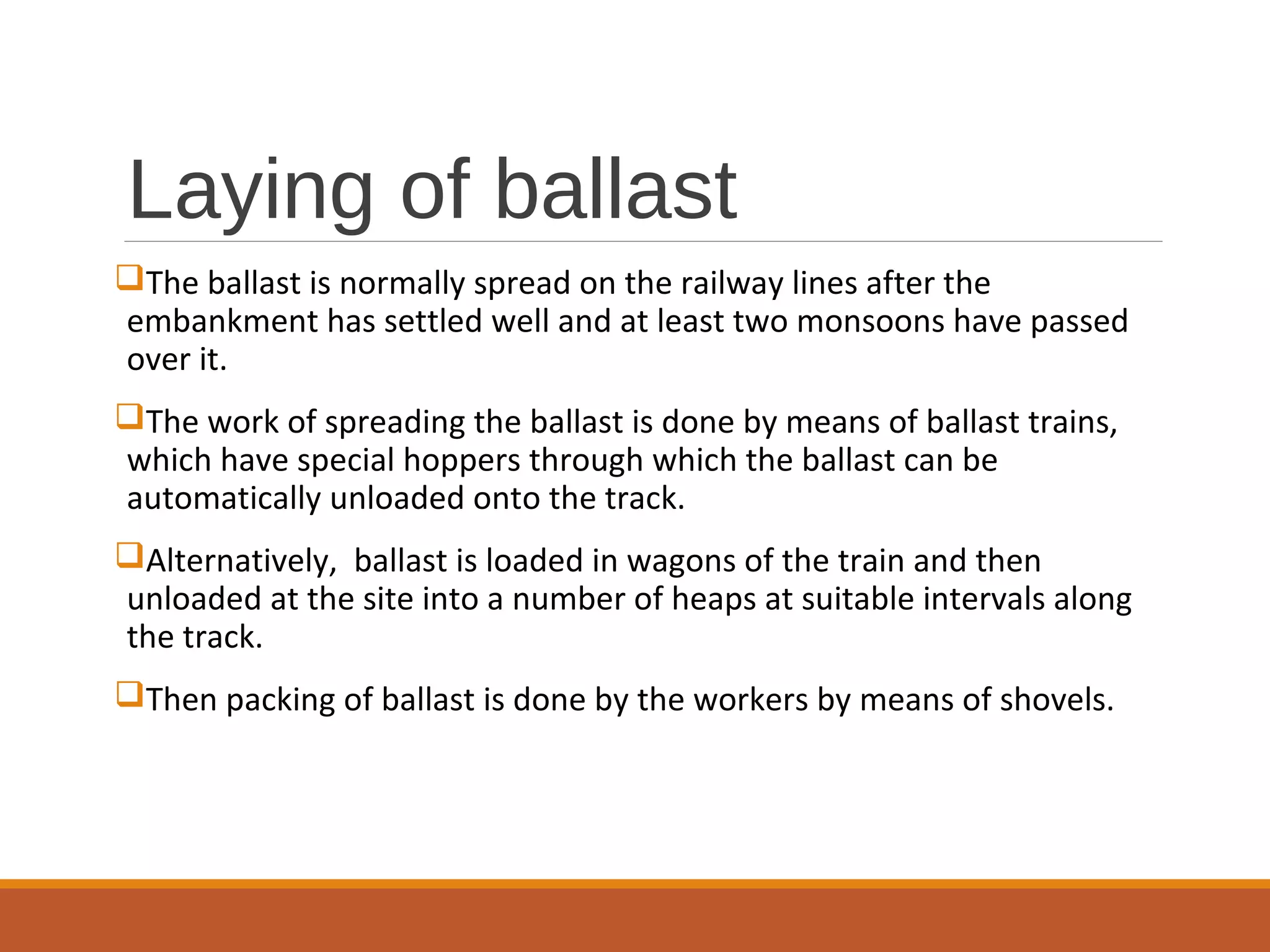 Railway track construction, drainage & maintenence | PPT