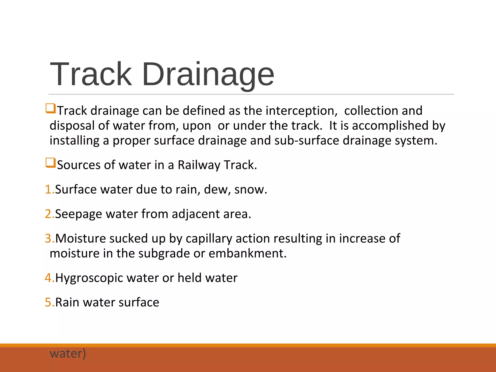 Railway track construction, drainage & maintenence | PPT