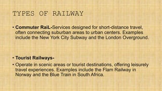 RAILWAY TRANSPORTATION PPT AND ITS USEFULNESS | PPTX