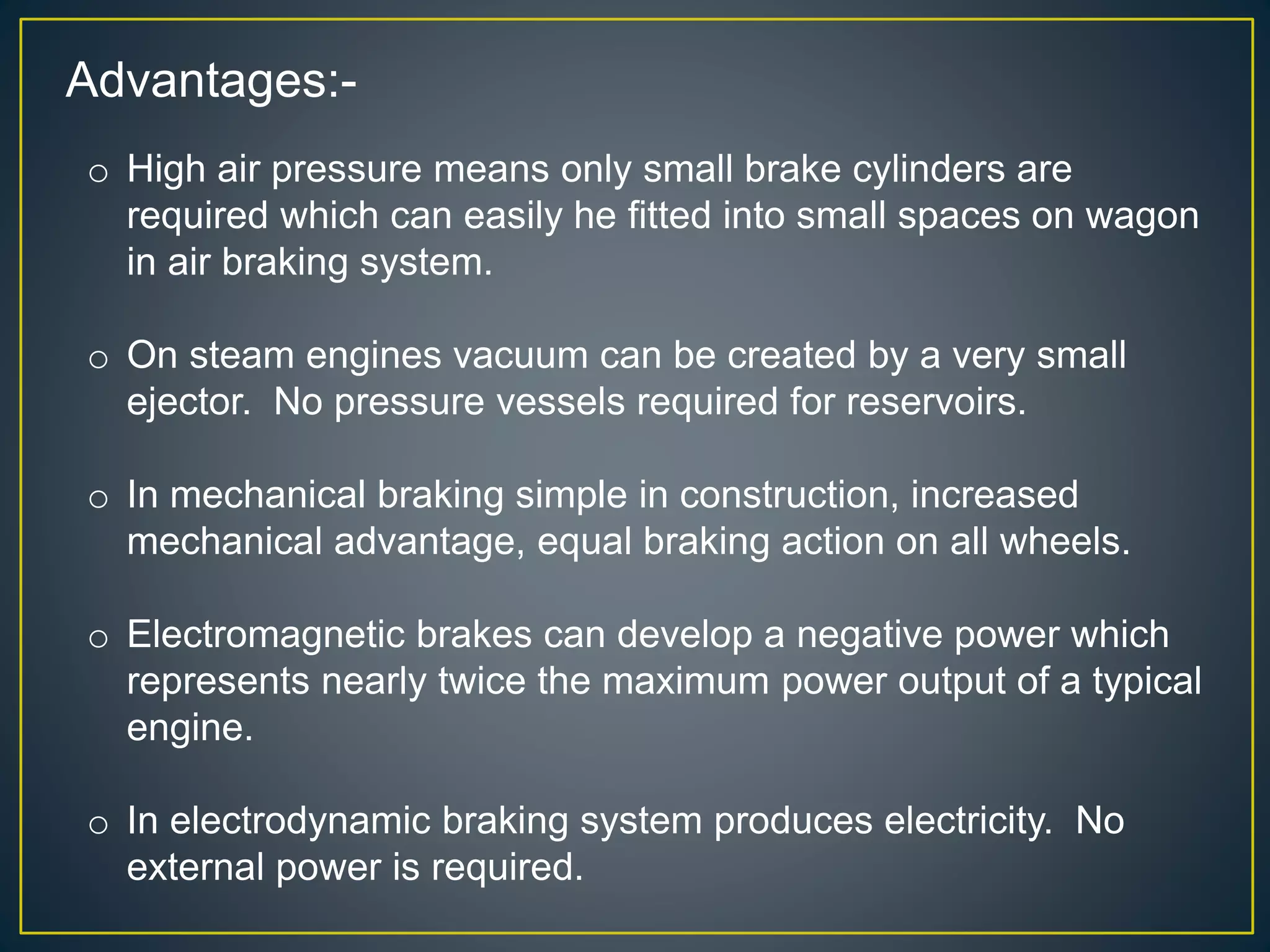Railway wagon braking system ppt | PPTX