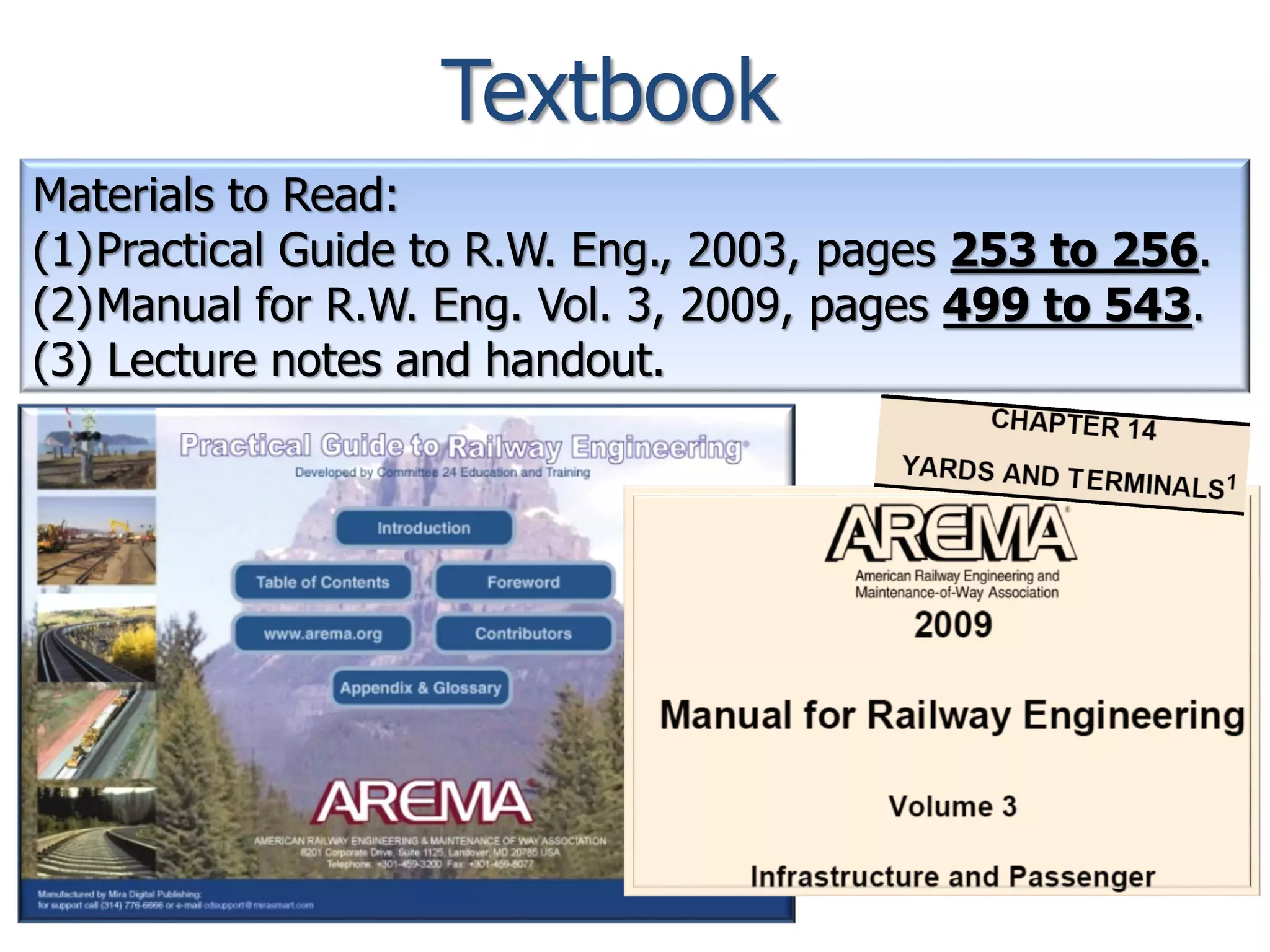 12 Railway Yards and Terminals (Railway Engineering Lectures هندسة السكك الحديدية & Dr. Walied A ...