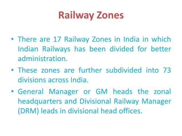 Railway zones of India | PPTX