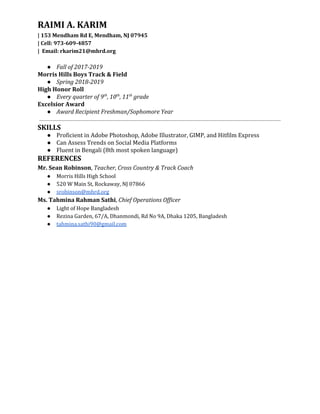 Raimi Karim Resume | PDF