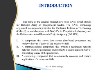Rain technology | PPTX