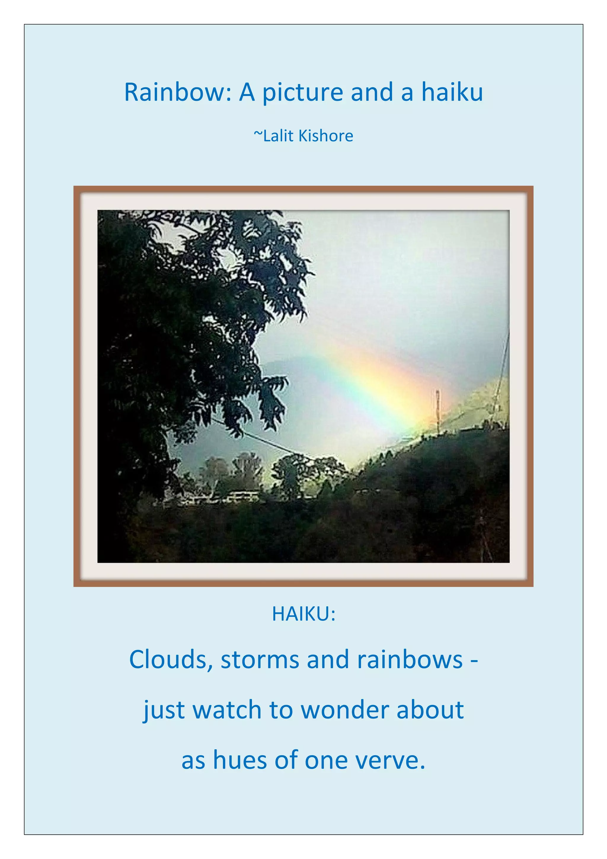 Rainbow: A picture and a haiku | DOC