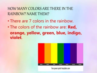 Rainbow grade 1 | PPTX | Physics | Science