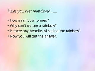 Rainbow grade 1 | PPTX | Physics | Science