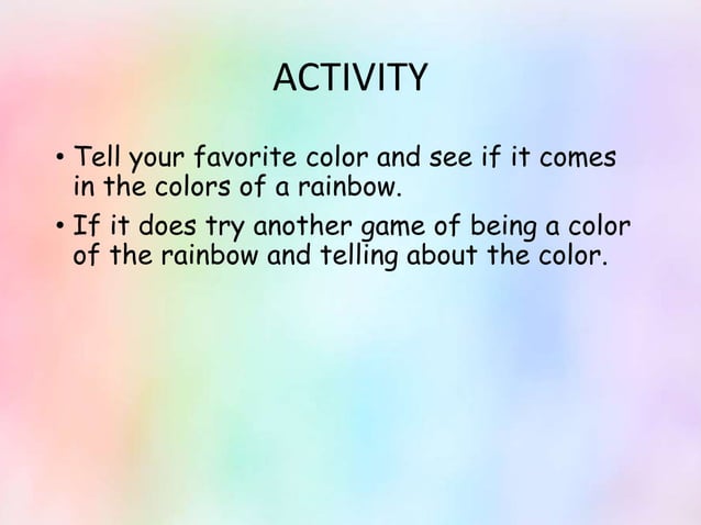 Rainbow grade 1 | PPTX | Physics | Science
