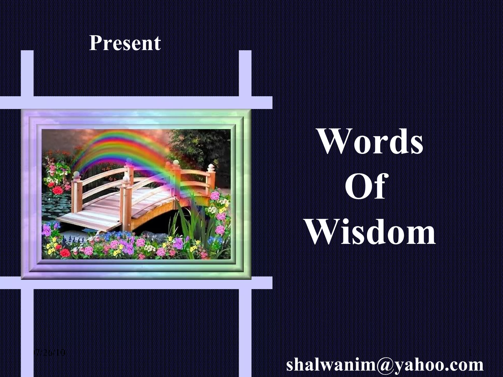 Rainbow Words Of Wisdom July2010 | PPT