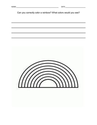 Rainbow connection worksheet | PDF