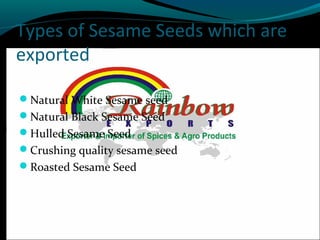 Sesame seeds | PPT | Agriculture | Industries