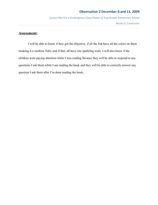 Rainbow fish lesson plan | DOC