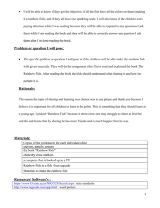Rainbow fish lesson template new version | DOC
