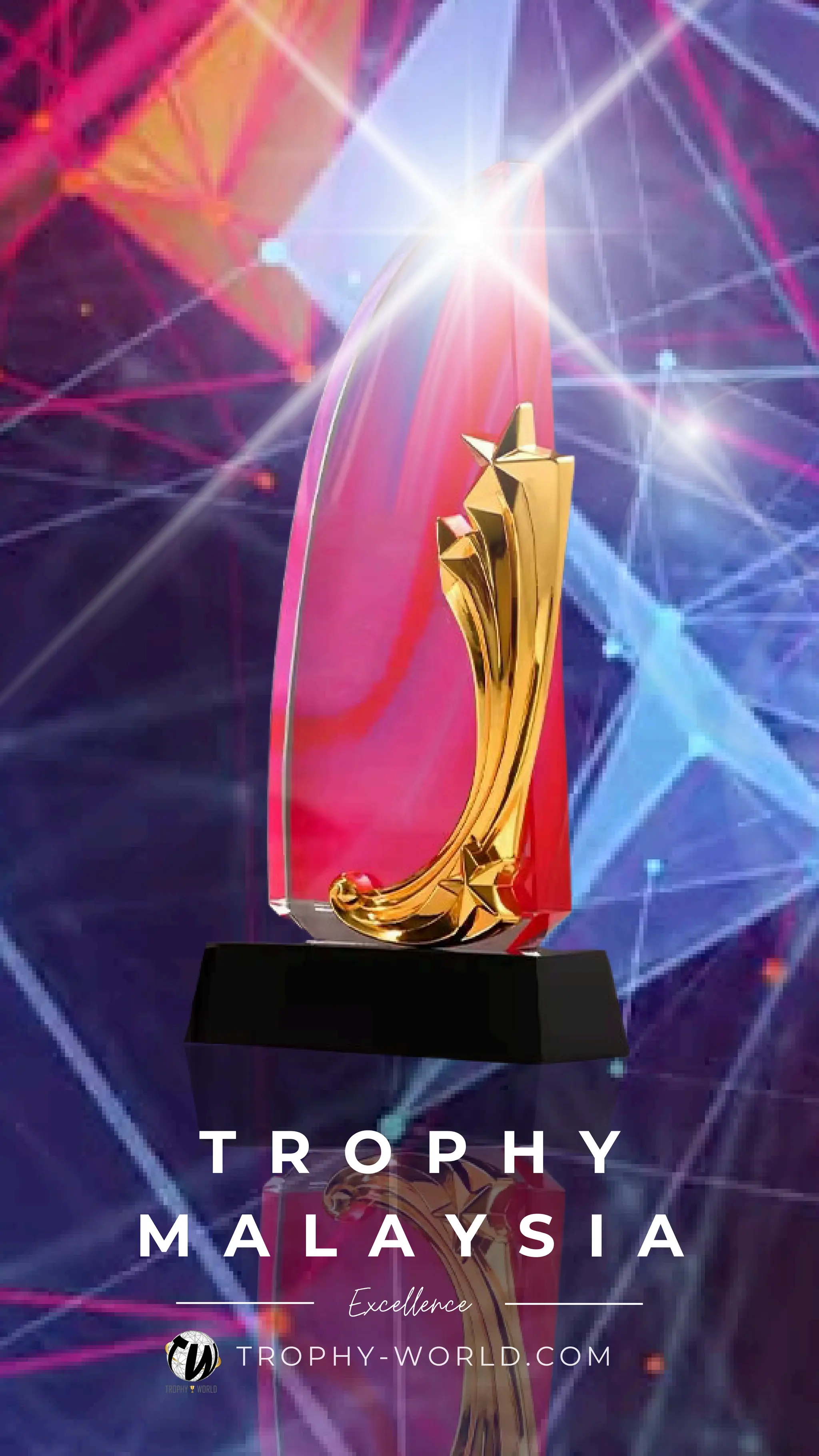 Rainbow Golden Star Trophies at Trophy-World Malaysia | Custom Trophies ...