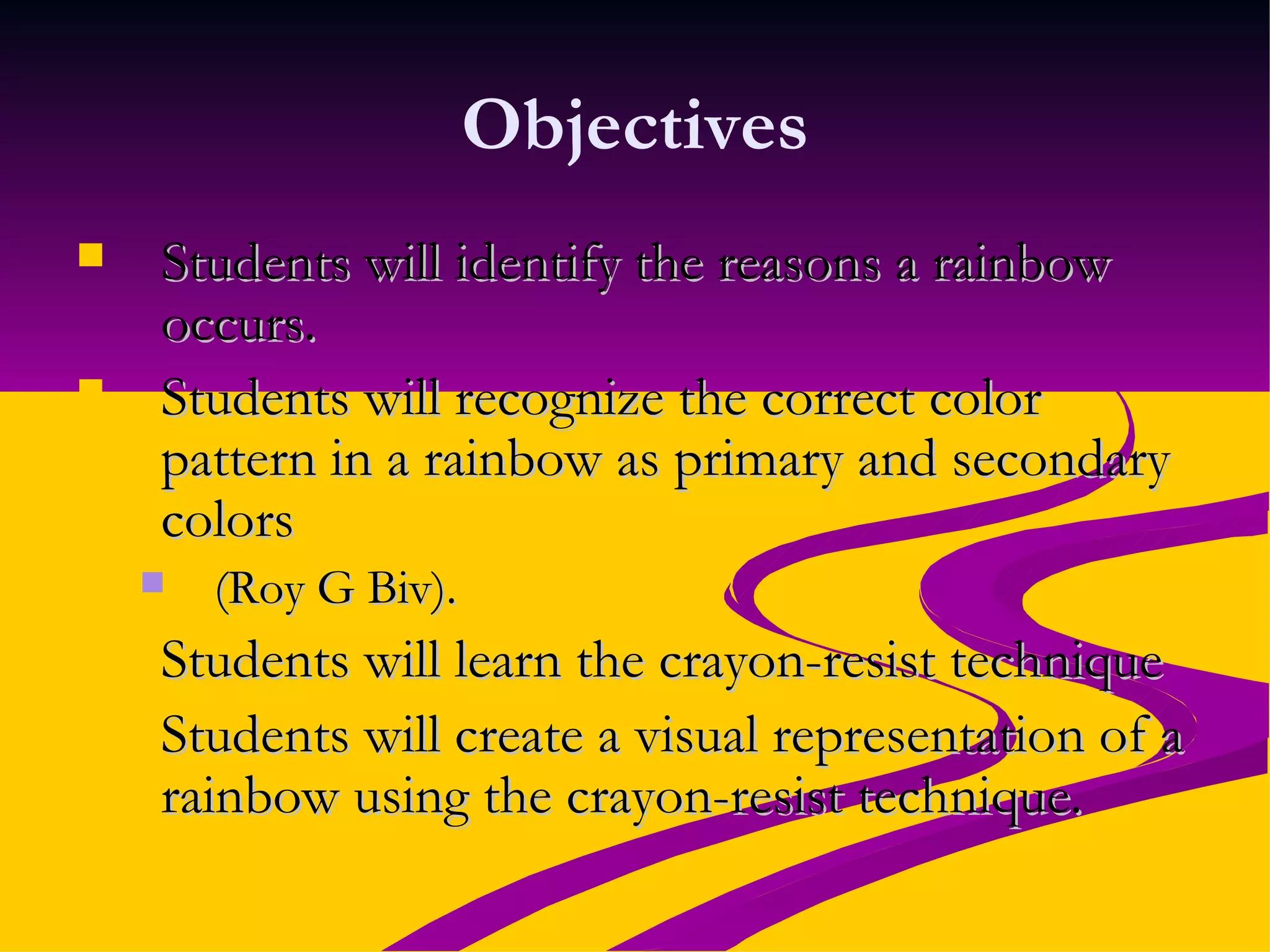Rainbow lessonplan | PPT